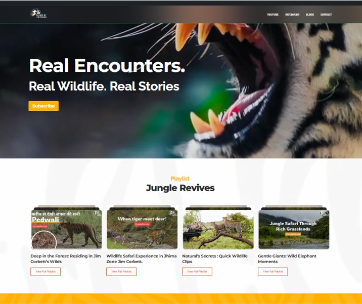 Jungle Revives Web Platform | Concept to Reality | Wildlife